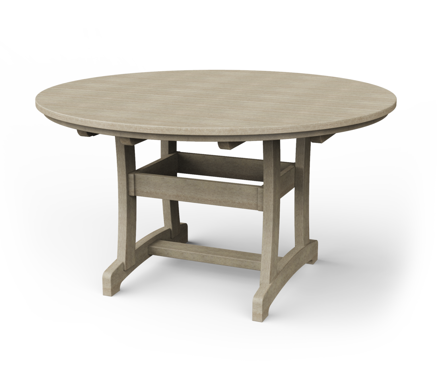 Round Poly Table With Wood Grain Finish - YardCraft